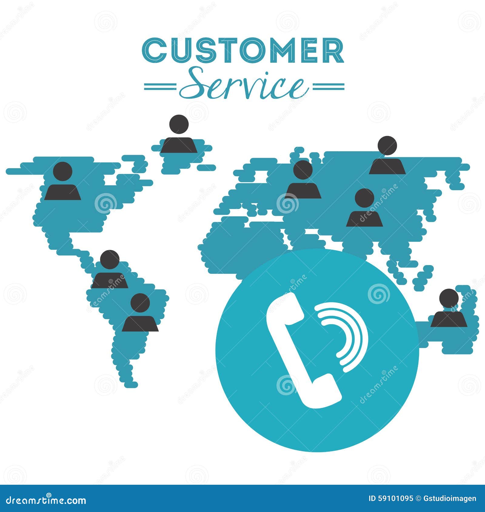 Customer service stock vector. Illustration of silhouette - 59101095