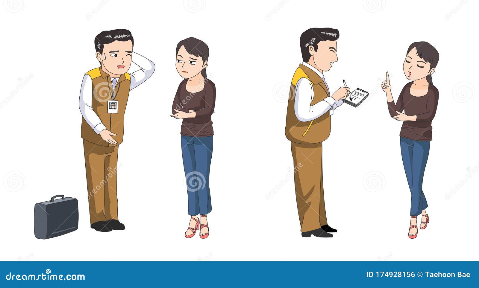 Customer and Service Engineer Illustration Stock Illustration ...