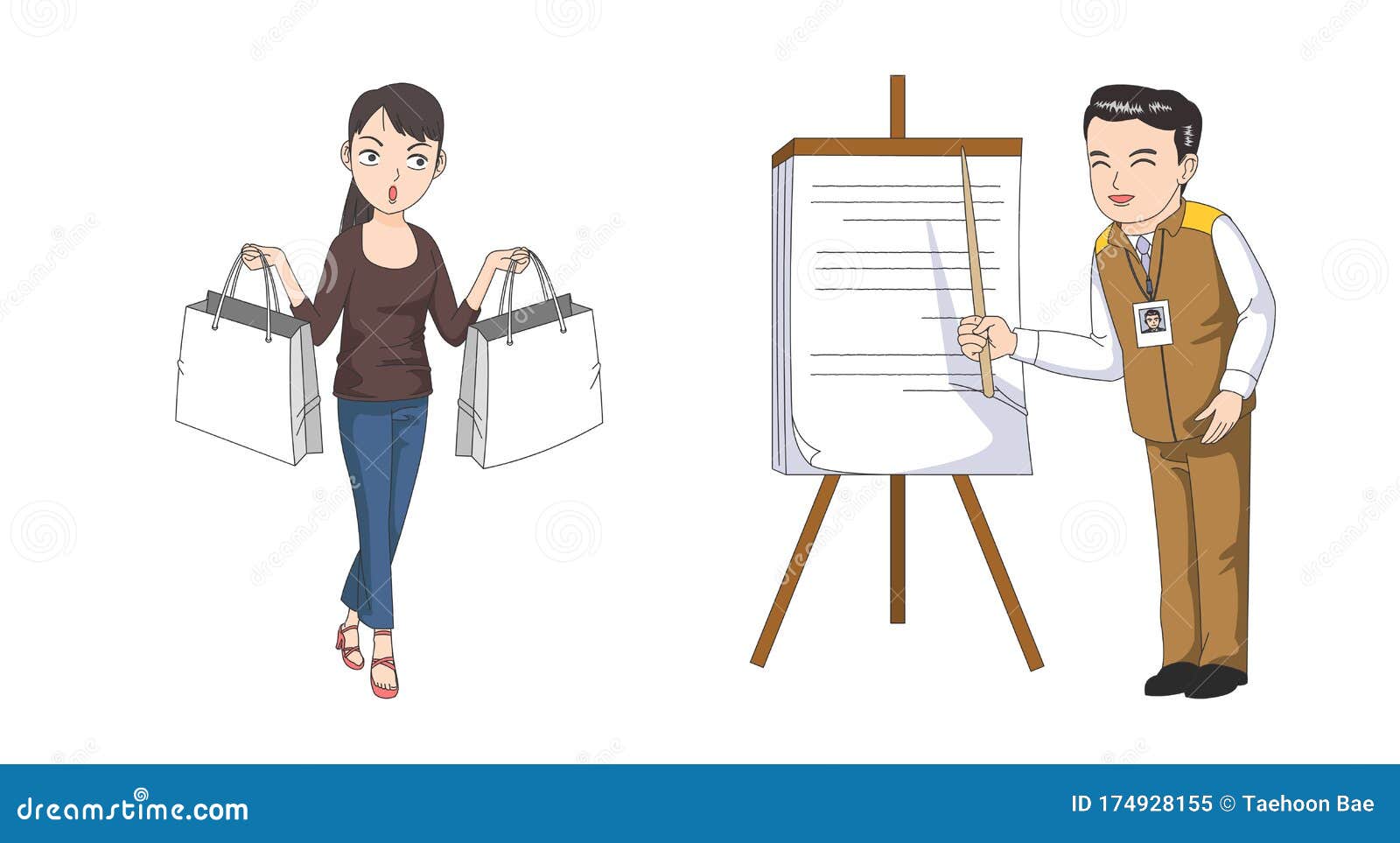 Customer and Service Engineer Illustration Stock Illustration ...