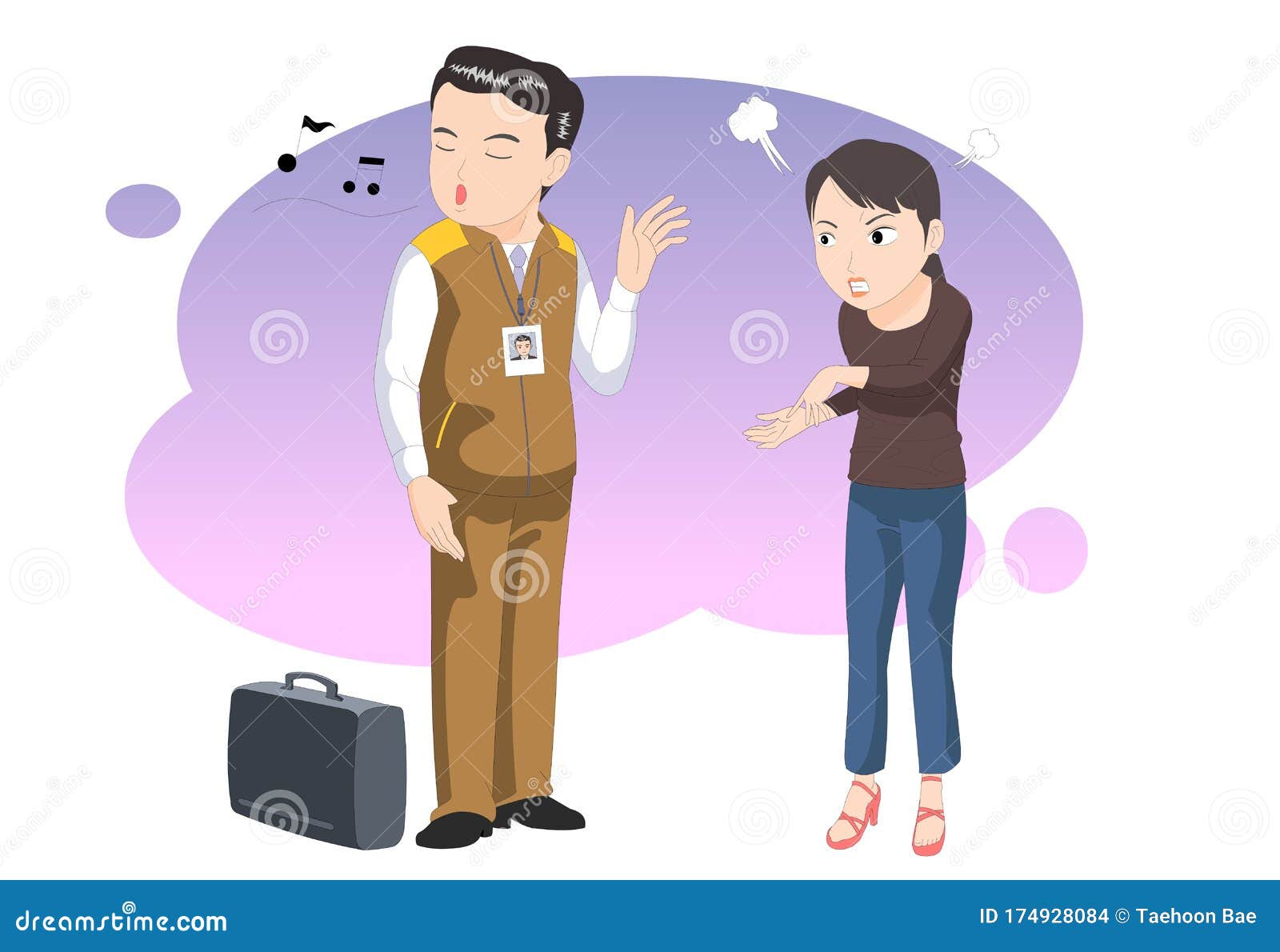 Customer and Service Engineer Illustration Stock Illustration ...