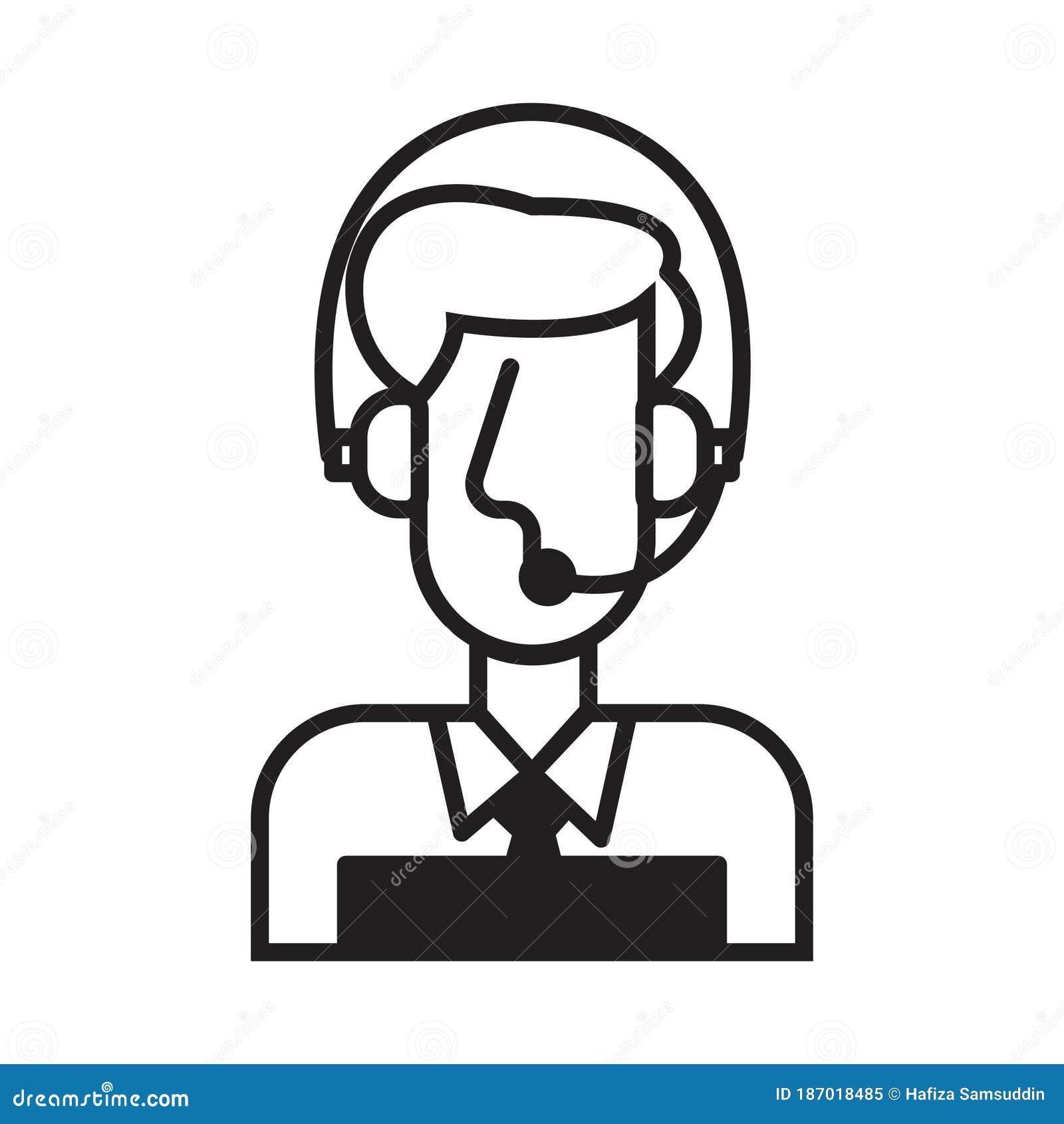 Customer Service Executive. Vector Illustration Decorative Design Stock ...