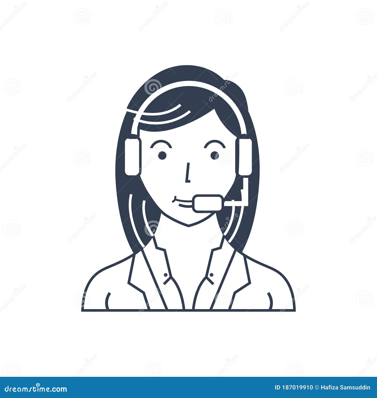 Customer Service Executive. Vector Illustration Decorative Design Stock ...