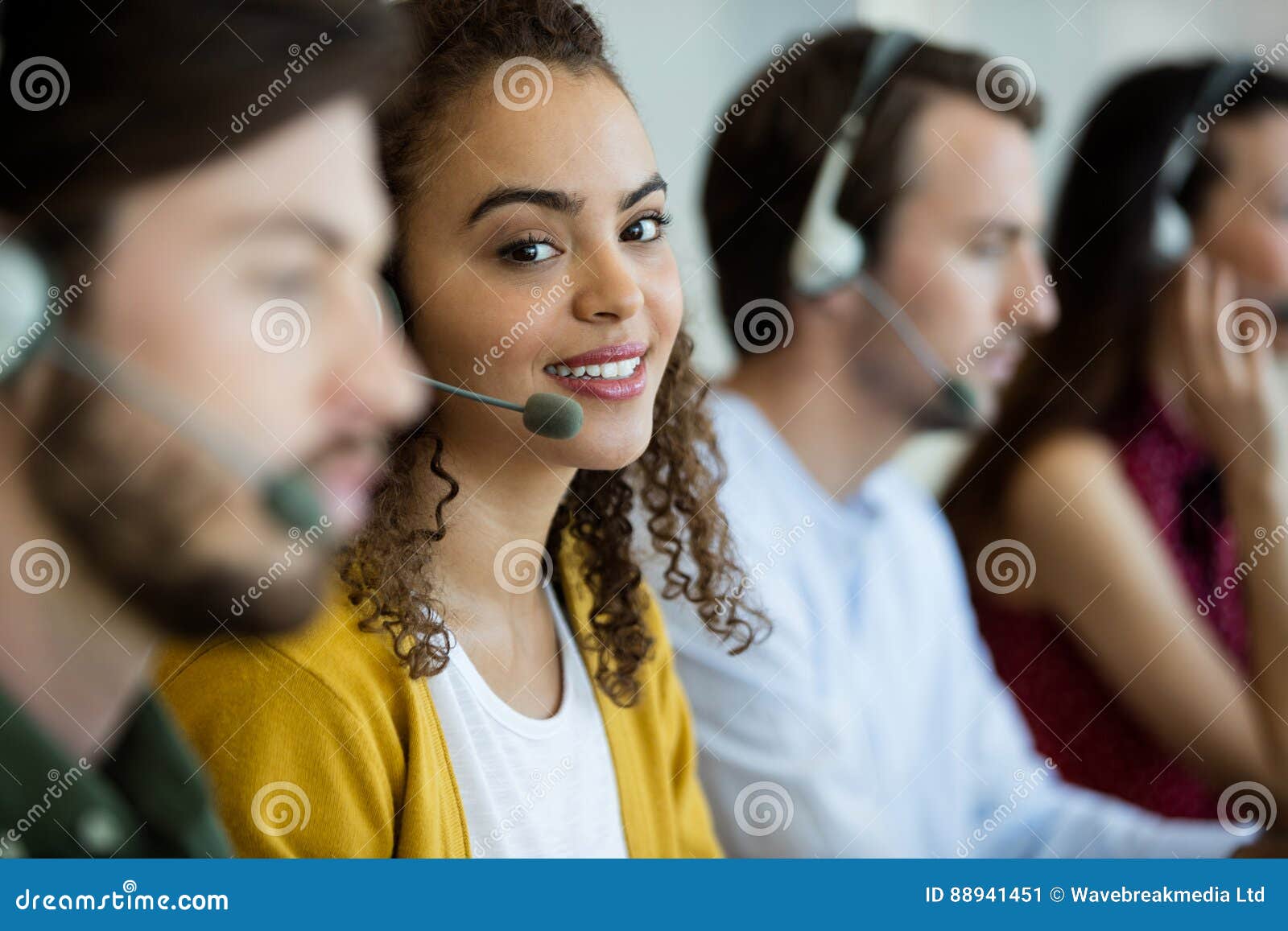 Customer Service Executive Working at Office Stock Image - Image of ...