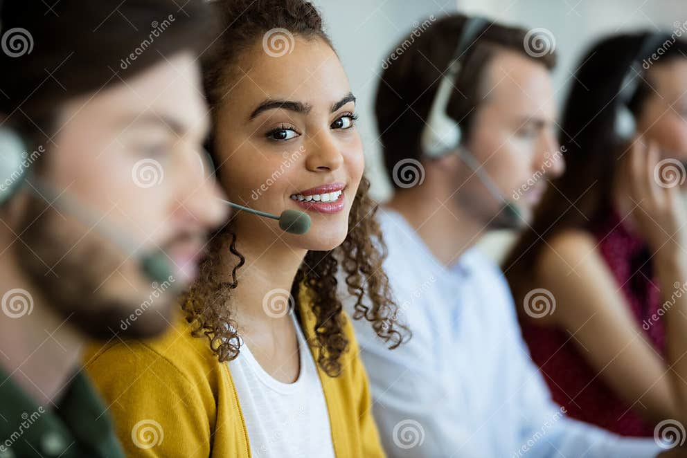 Customer Service Executive Working at Office Stock Image - Image of ...