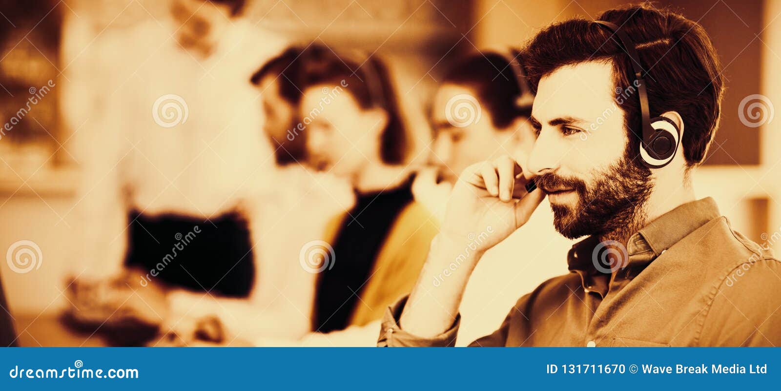 Customer Service Executives Working in Call Center Stock Photo - Image ...
