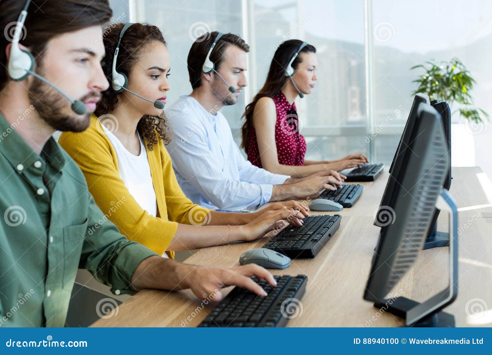 Customer Service Executives Working Stock Photo - Image of corporate ...