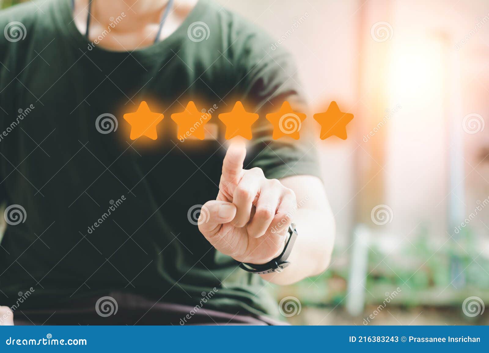 Customer Service Experience Concept. Customer Touching the Virtual ...