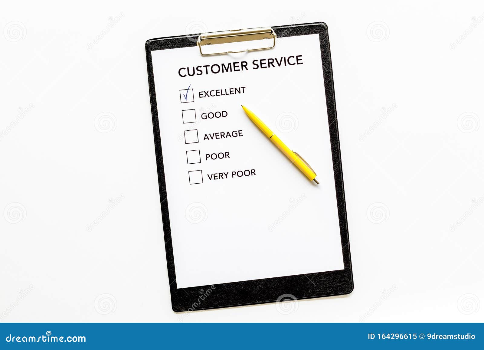 Customer Service Form on White Background Top View Copy Space Stock ...