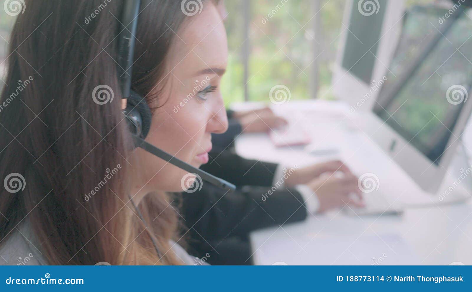 Customer Service with Friendly, Man and Woman Call Center and Operator ...