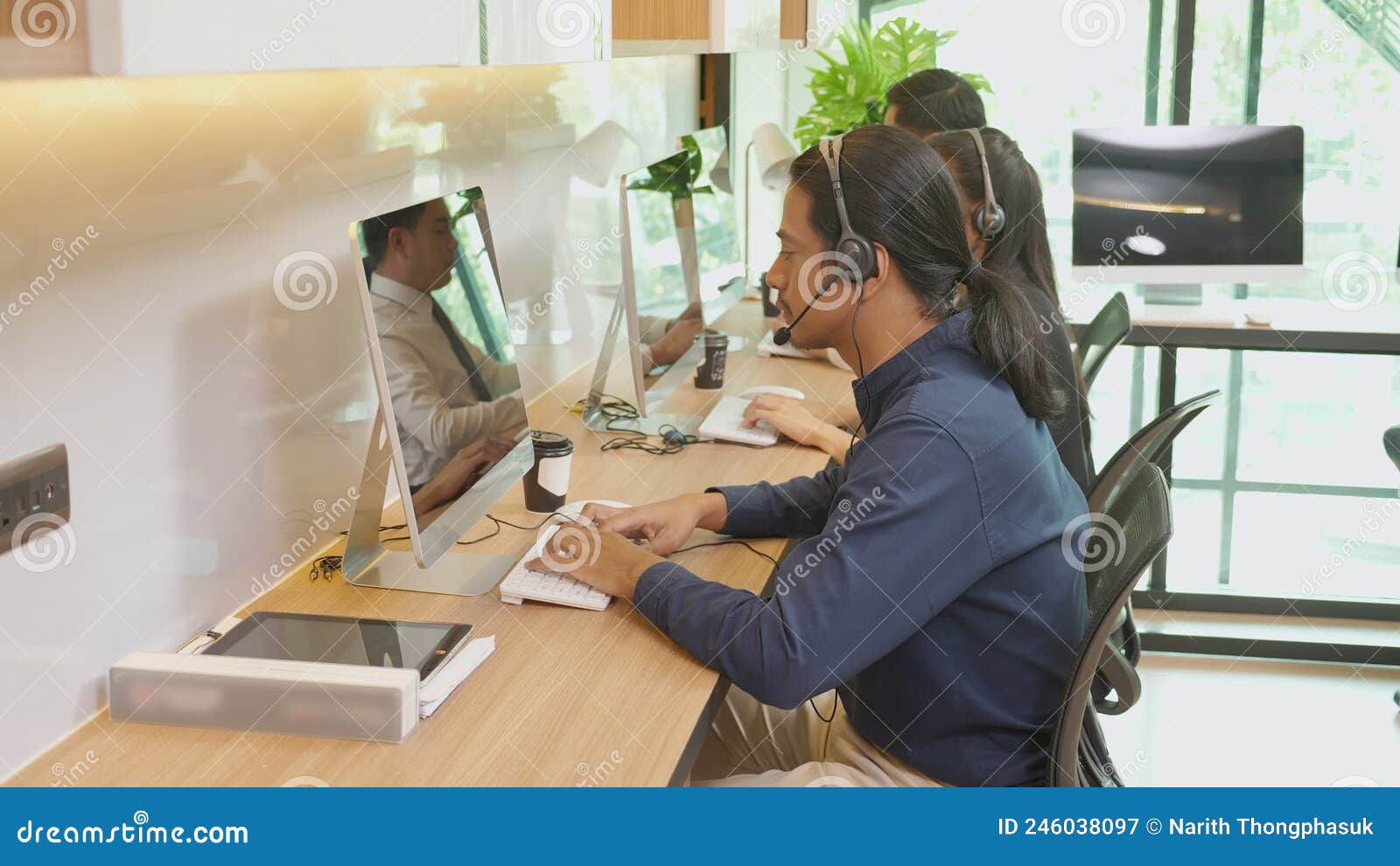 Customer Service with Friendly, Man and Woman Call Center and Operator ...