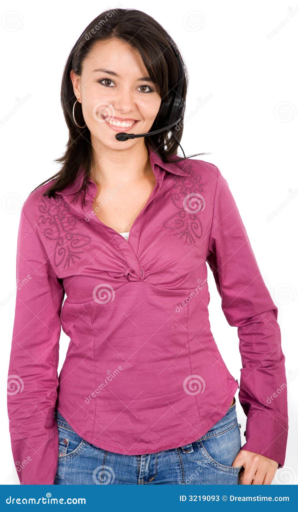 Customer service girl stock image. Image of beautiful - 3219093