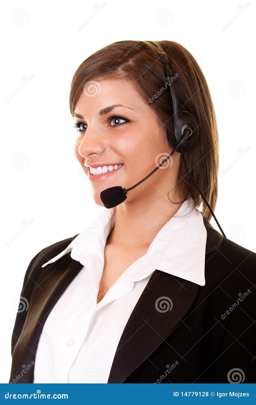 Customer Service Girl with Headset Stock Photo - Image of communicate ...