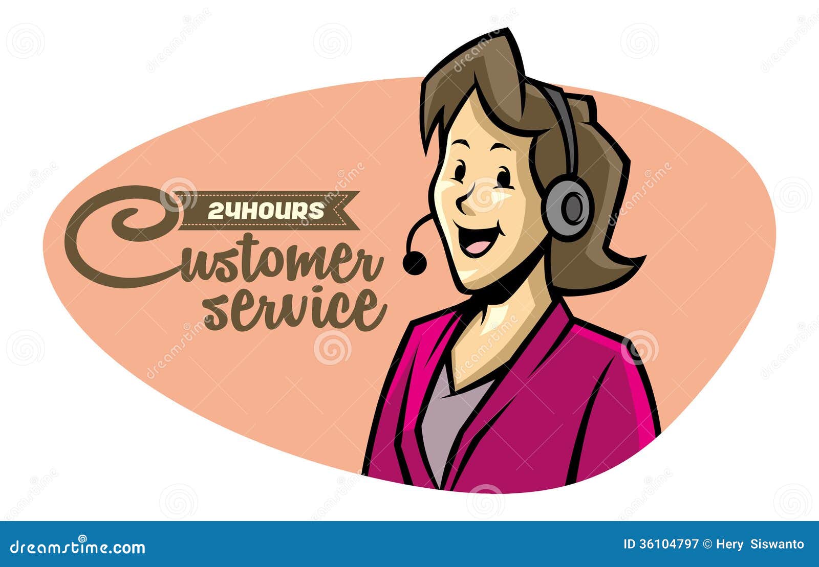 Customer Service Girl on Phone Stock Vector - Illustration of customer ...