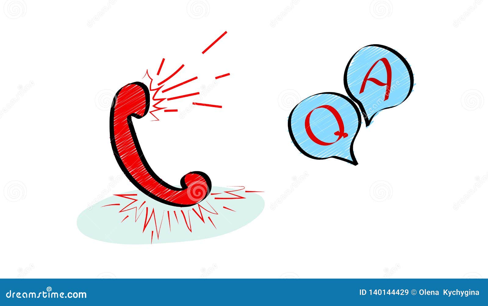 Customer Service Handset Icon with Question and Answer. Stock Vector ...
