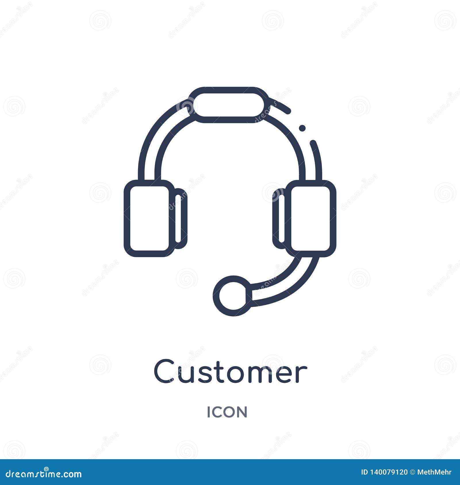 Customer Service Headset Icon from Technology Outline Collection. Thin ...