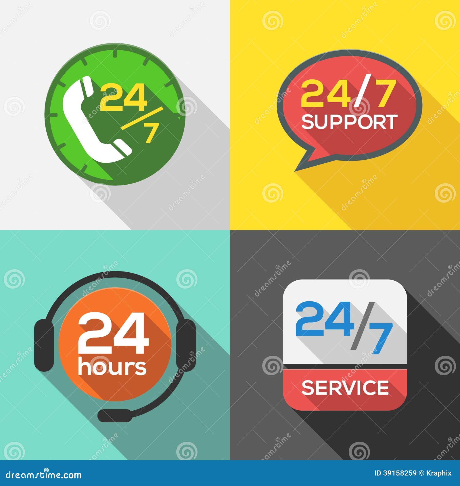 Customer Service 24 Hours Support Icon Stock Vector - Illustration of ...