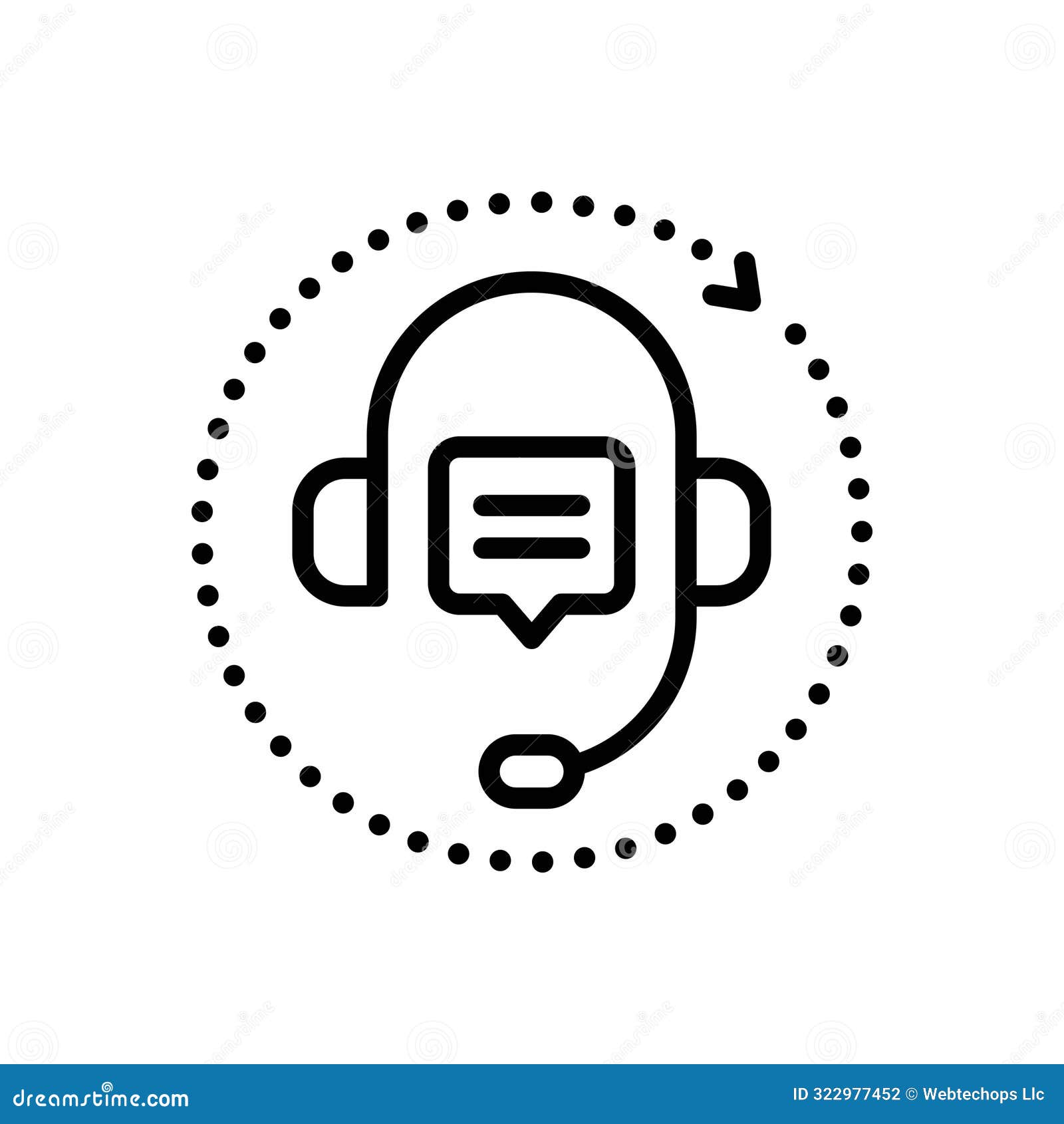 Black Line Icon for Customer Service, Customer and Call Center Stock ...