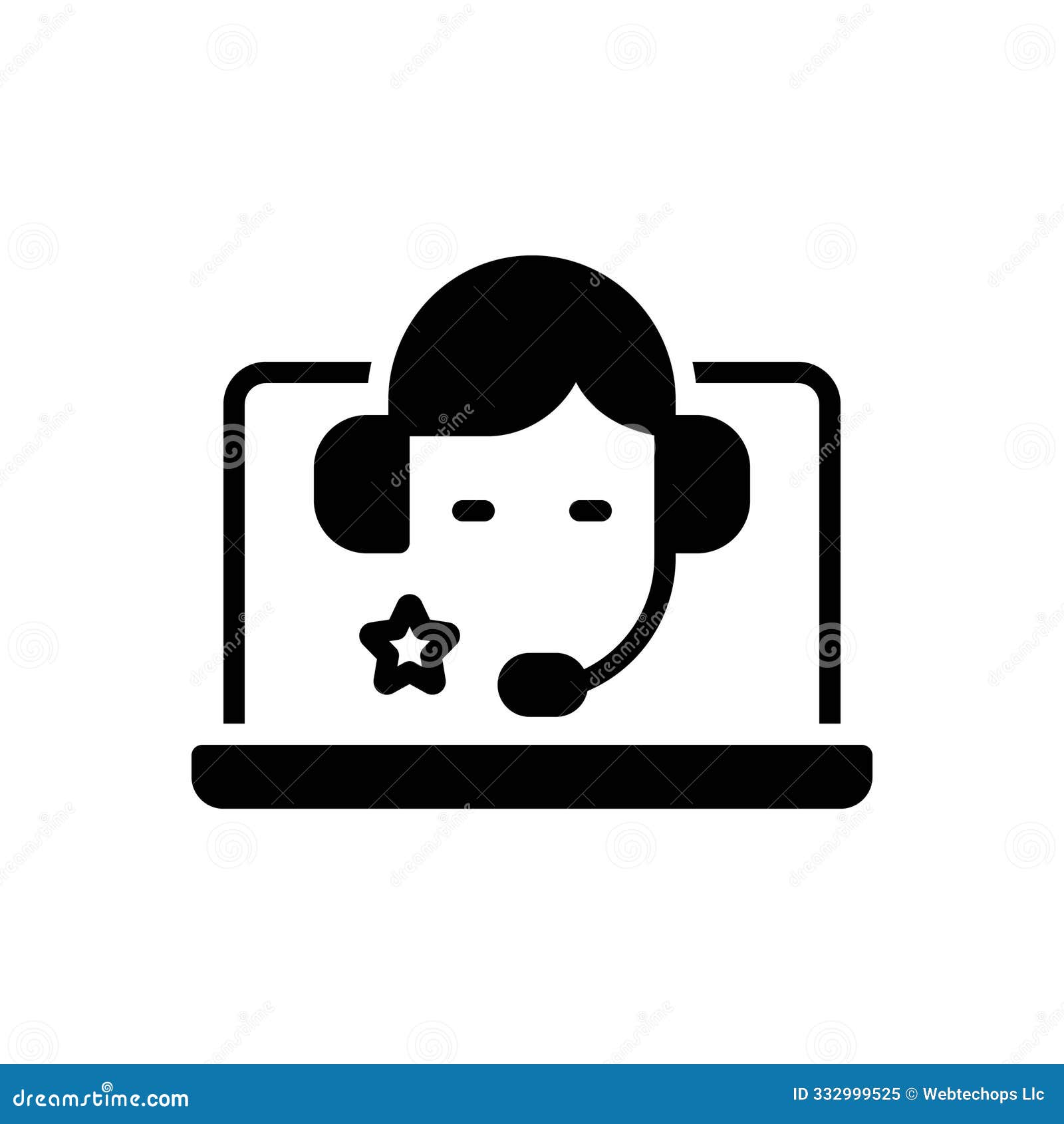 Black Solid Icon for Customer Service, Customer and Call Center Stock ...