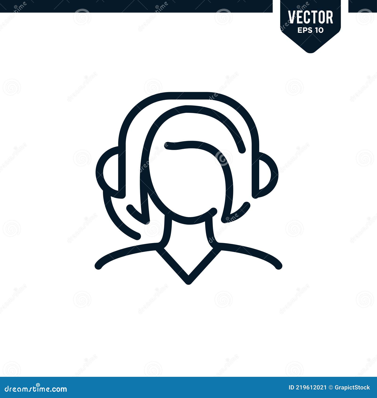 Customer Service Icon Collection, Line Art Style Stock Vector ...