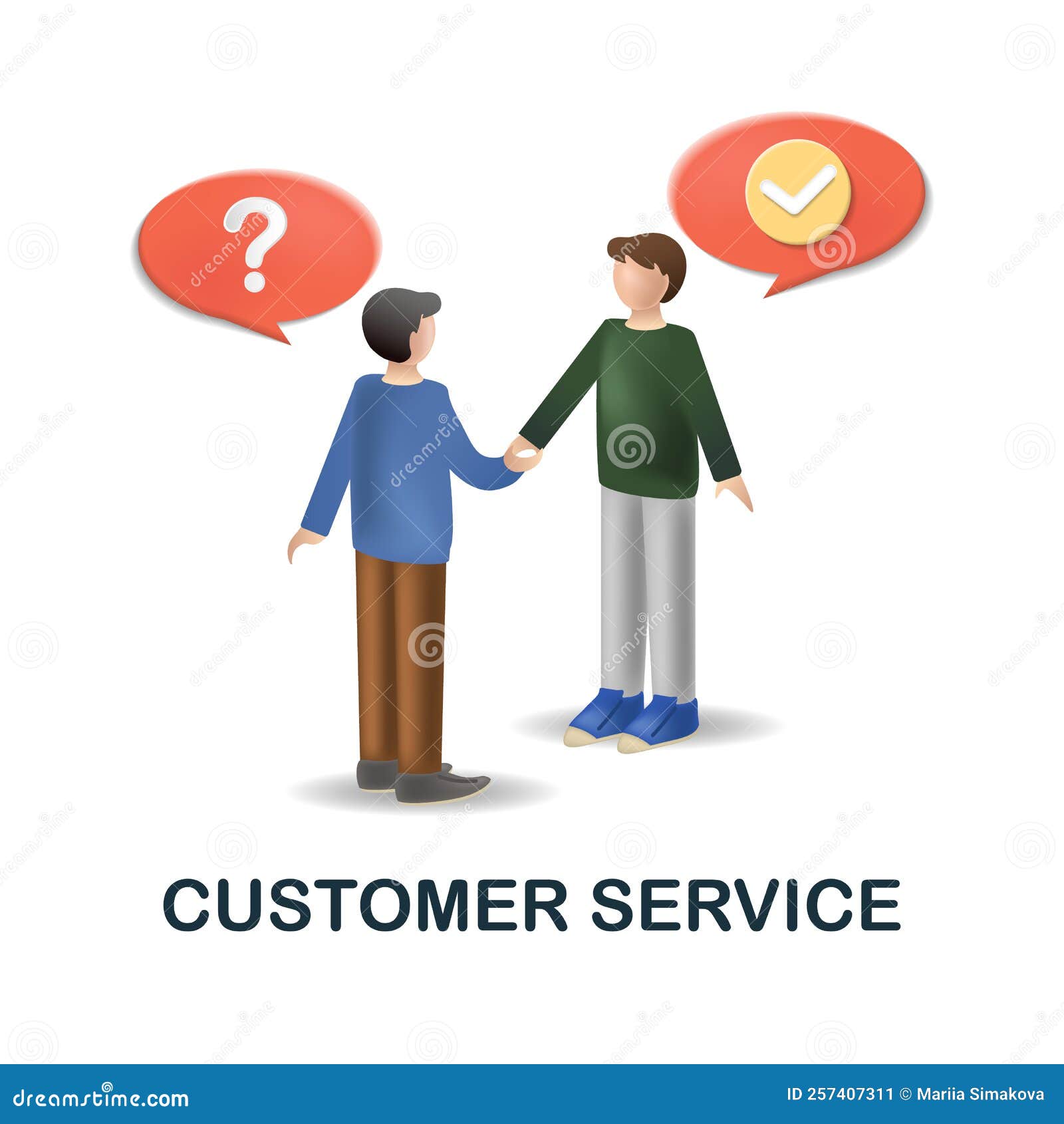 Customer Service Icon. 3d Illustration from Customer Relationship ...