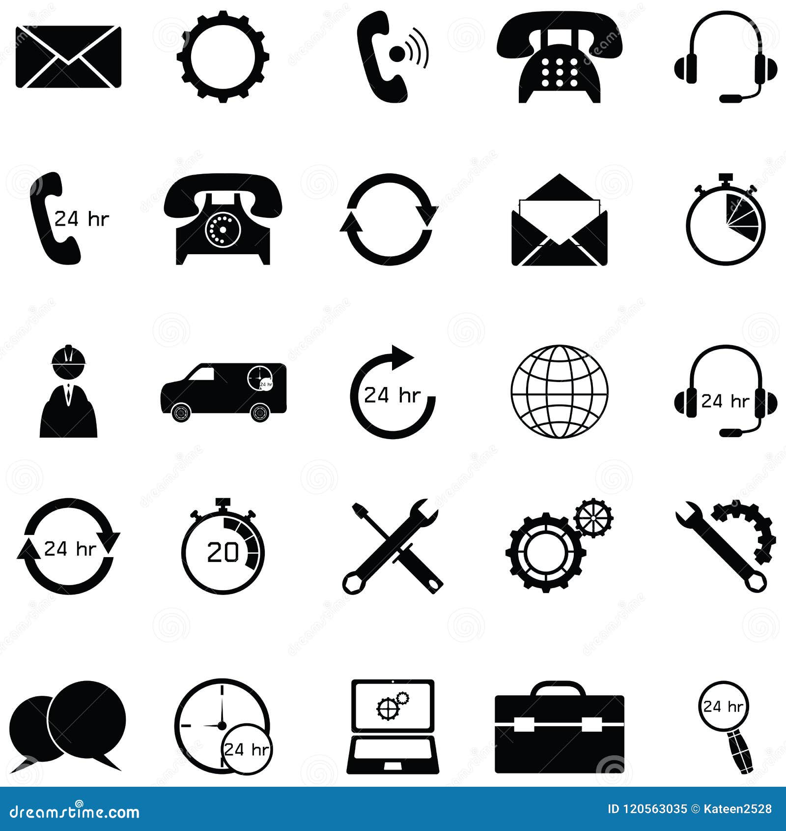 Customer service icon set stock vector. Illustration of call - 120563035