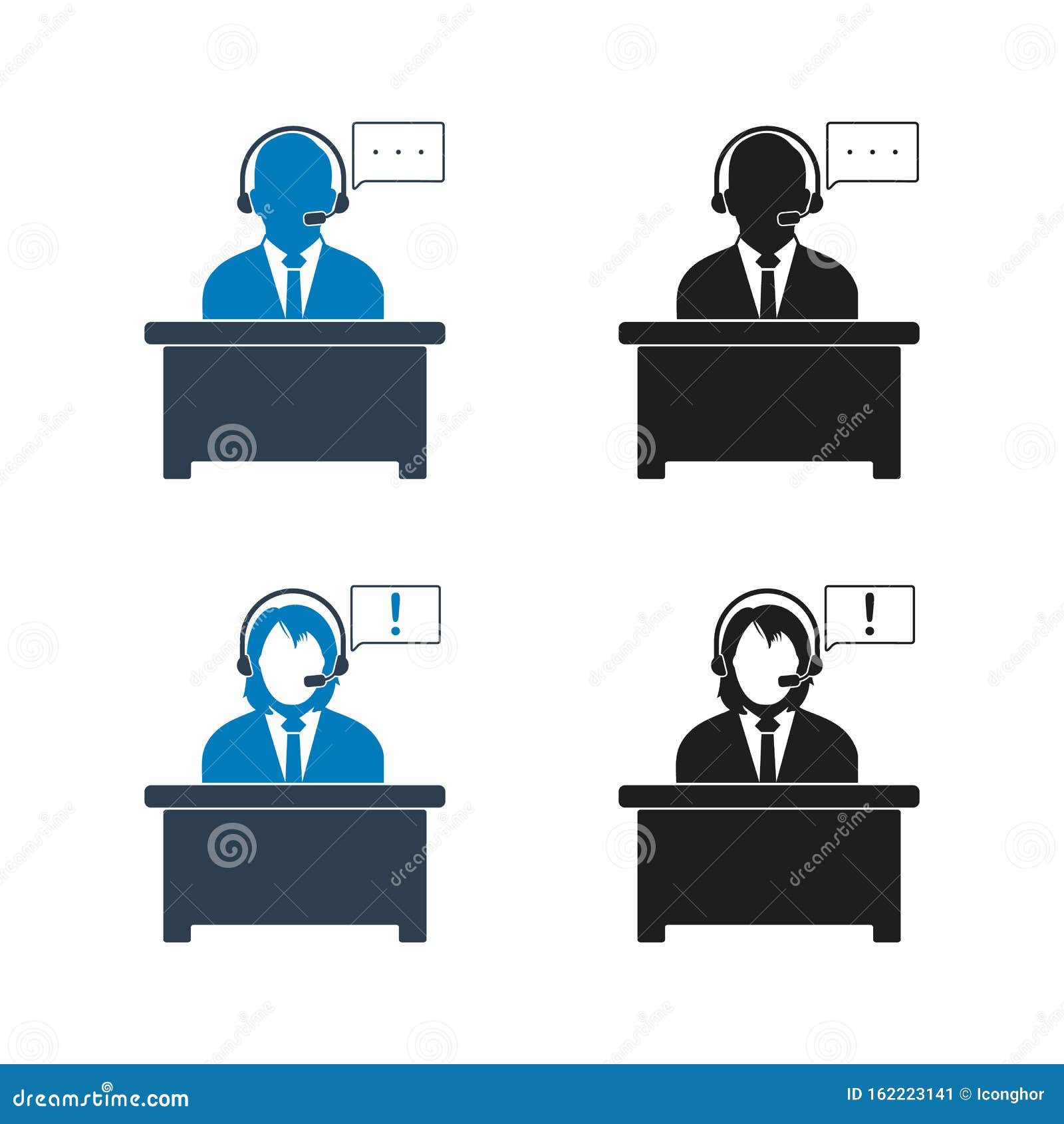 Customer Service Icon set. stock vector. Illustration of call - 162223141