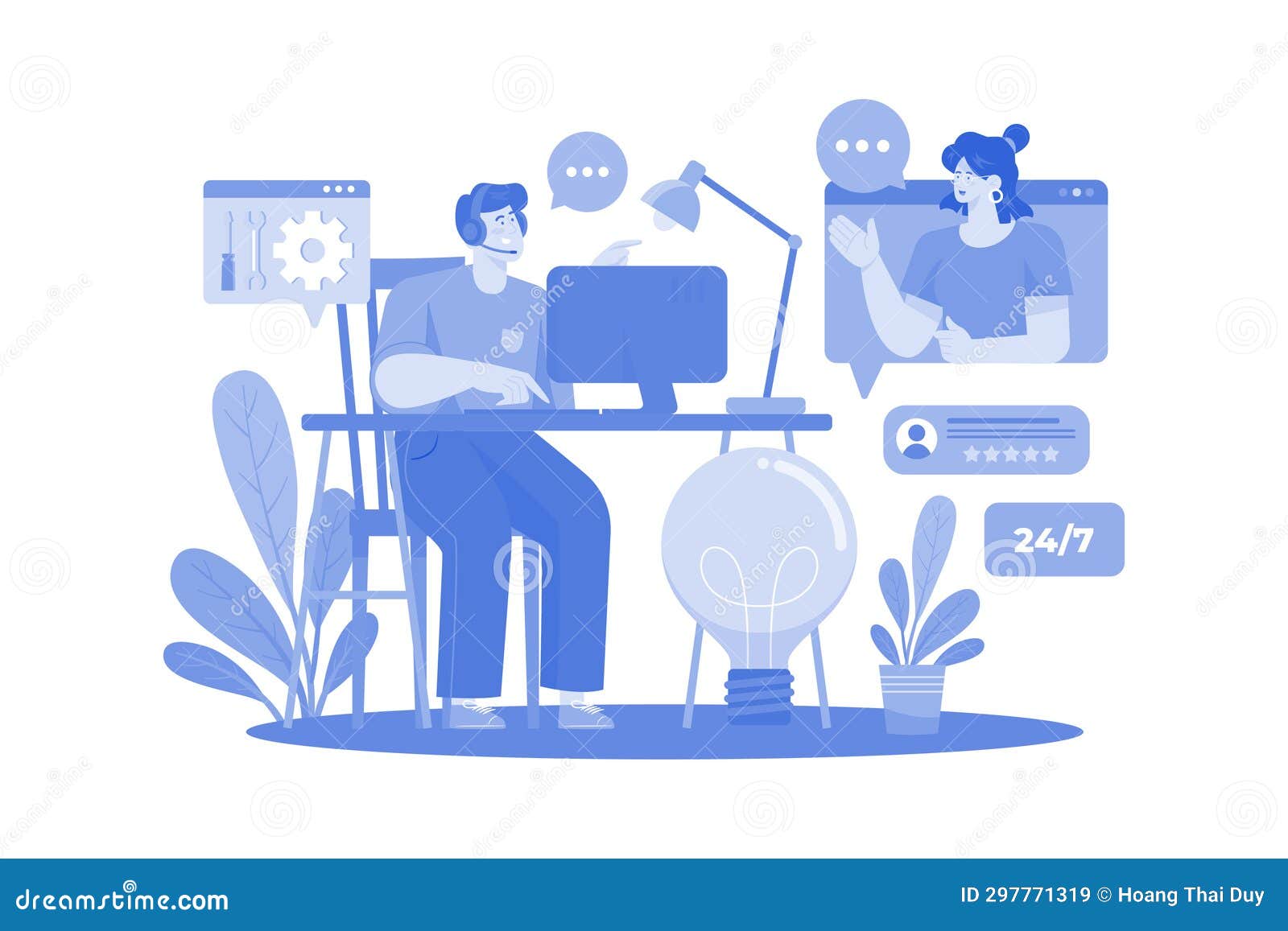Customer Service Illustration Concept on White Background Stock Vector ...