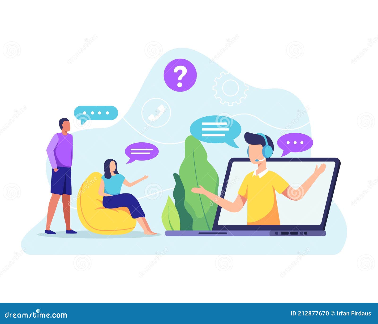 Customer Service Illustration Concept Stock Vector - Illustration of help, hours: 212877670