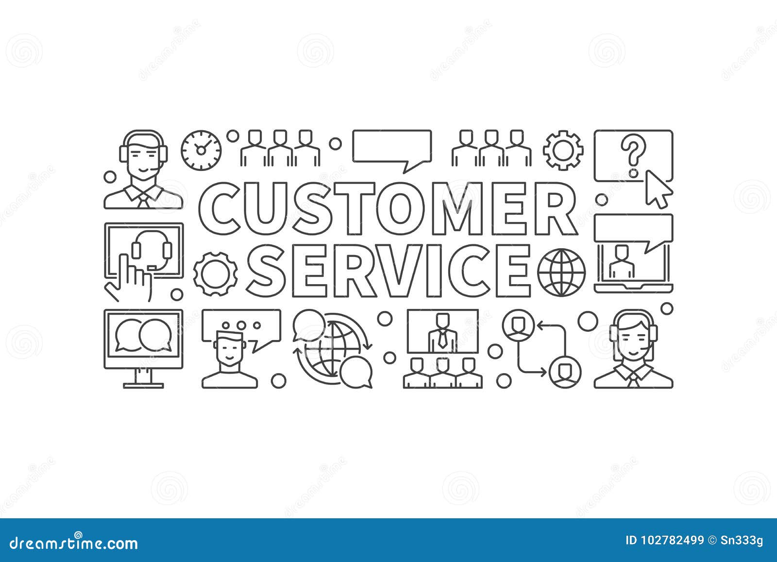 Customer Service Illustration. Vector Customer Support Banner Stock ...