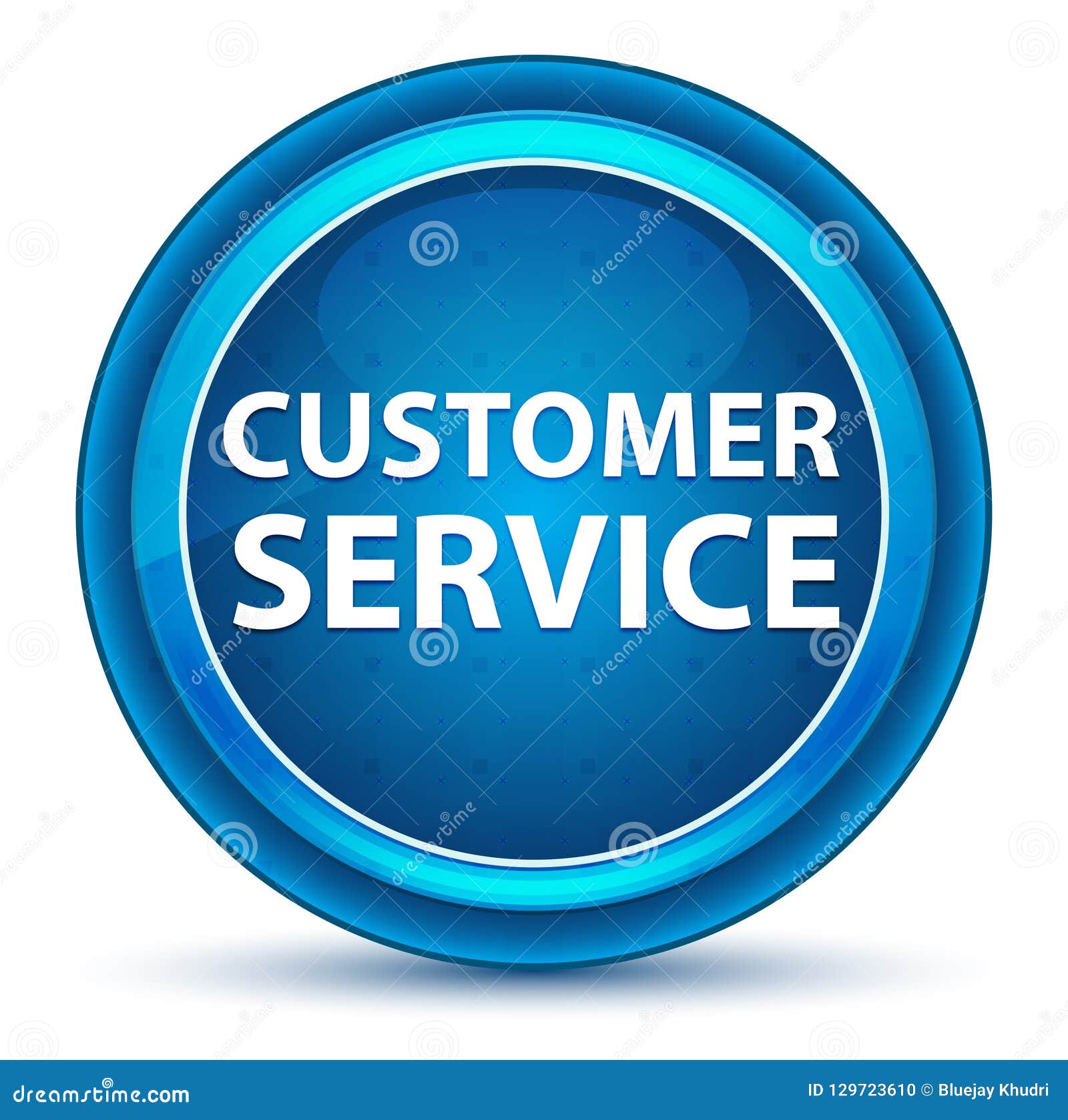 Customer Service Eyeball Blue Round Button Stock Illustration ...