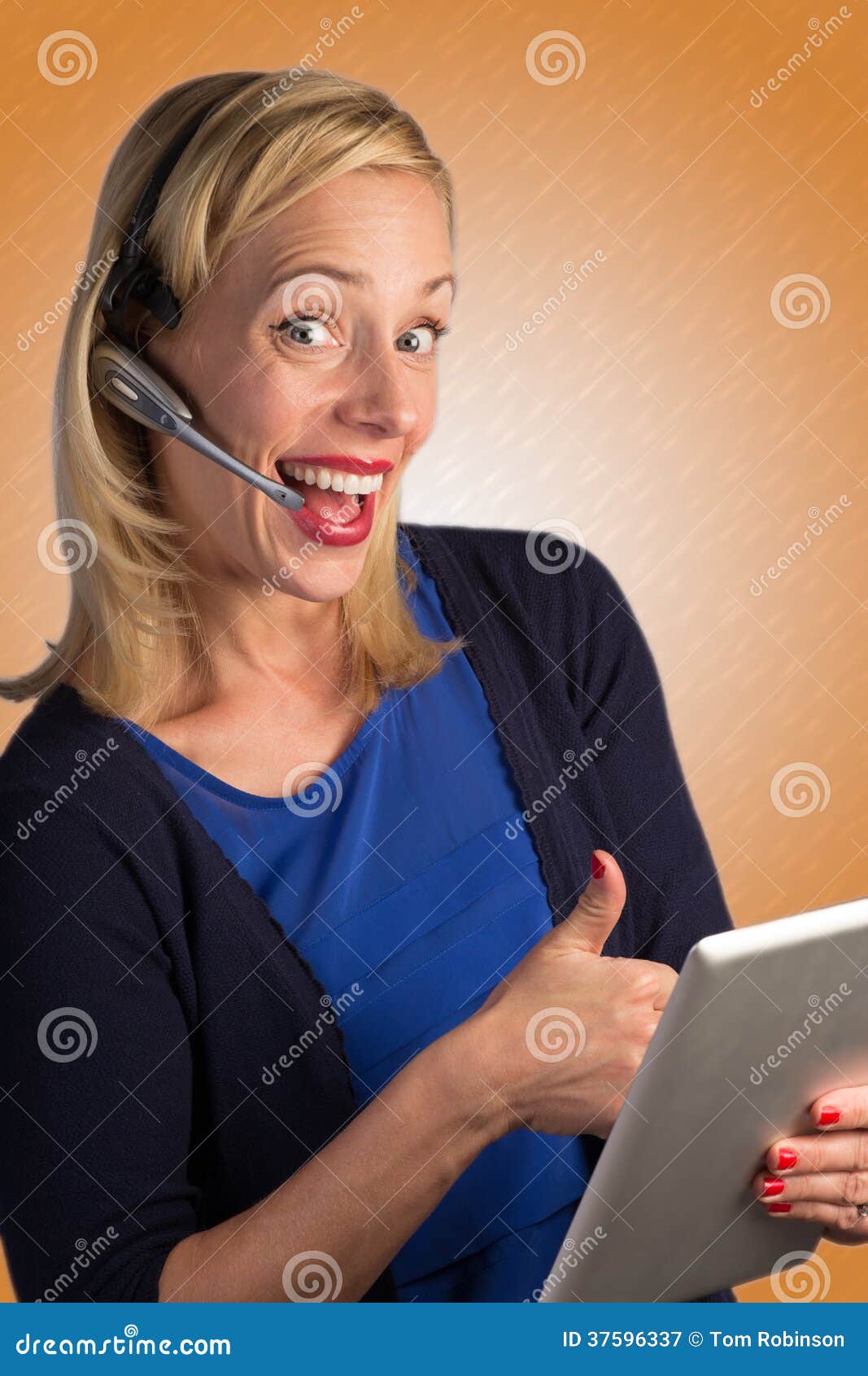Customer Service Lady Approving Stock Image - Image of customer ...