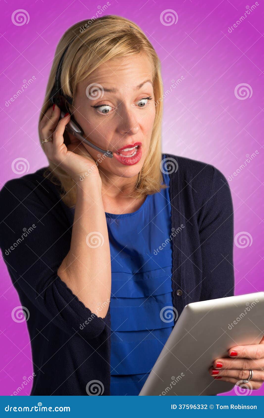 Customer Service Lady Surprised Stock Photo - Image of astounded ...