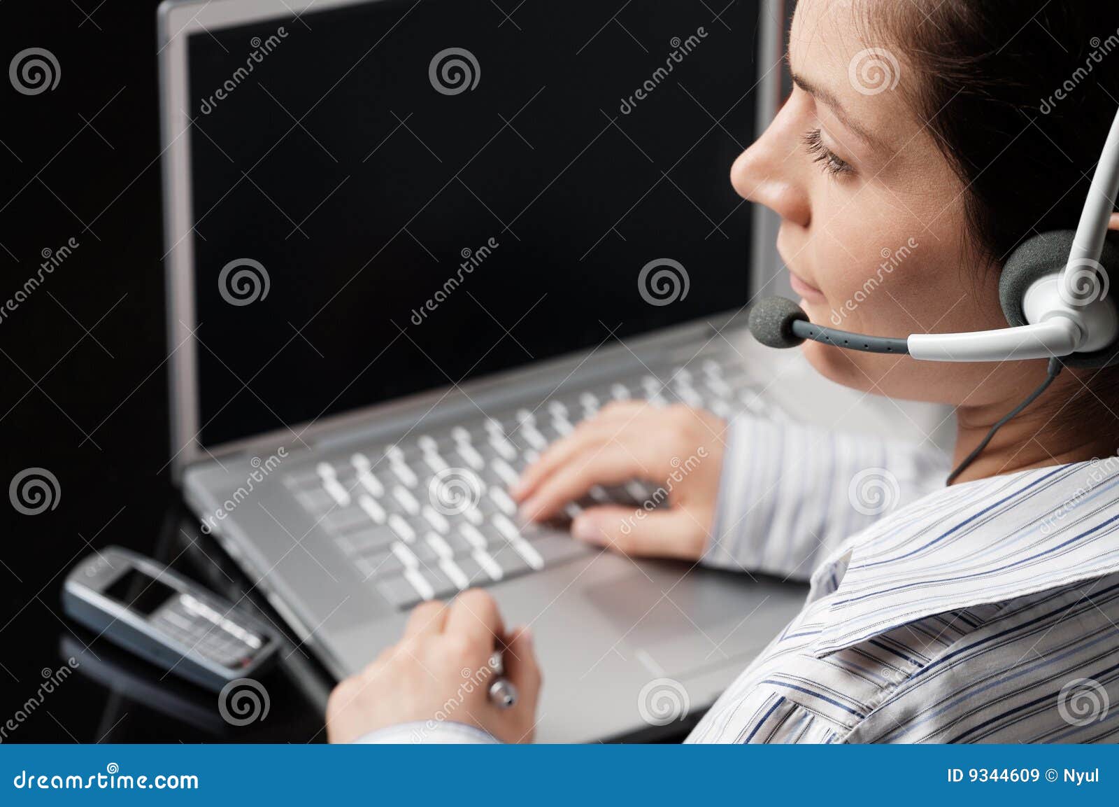 Customer Service with Laptop Stock Image - Image of interior, hotline ...