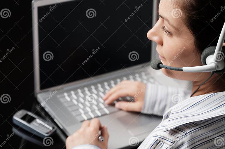Customer Service with Laptop Stock Image - Image of interior, hotline ...