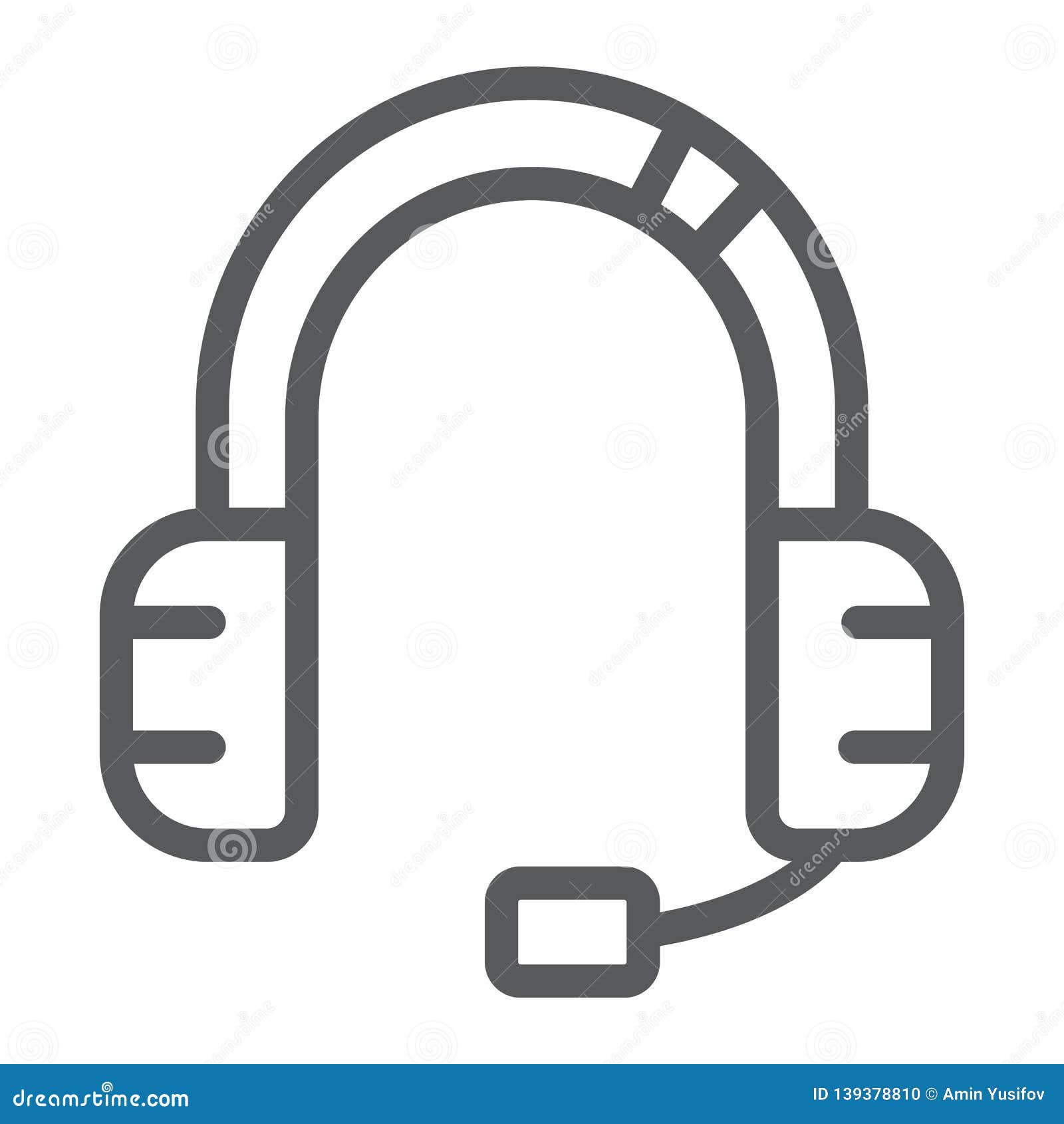 Customer Service Line Icon, Support and Service, Headset Sign, Vector ...