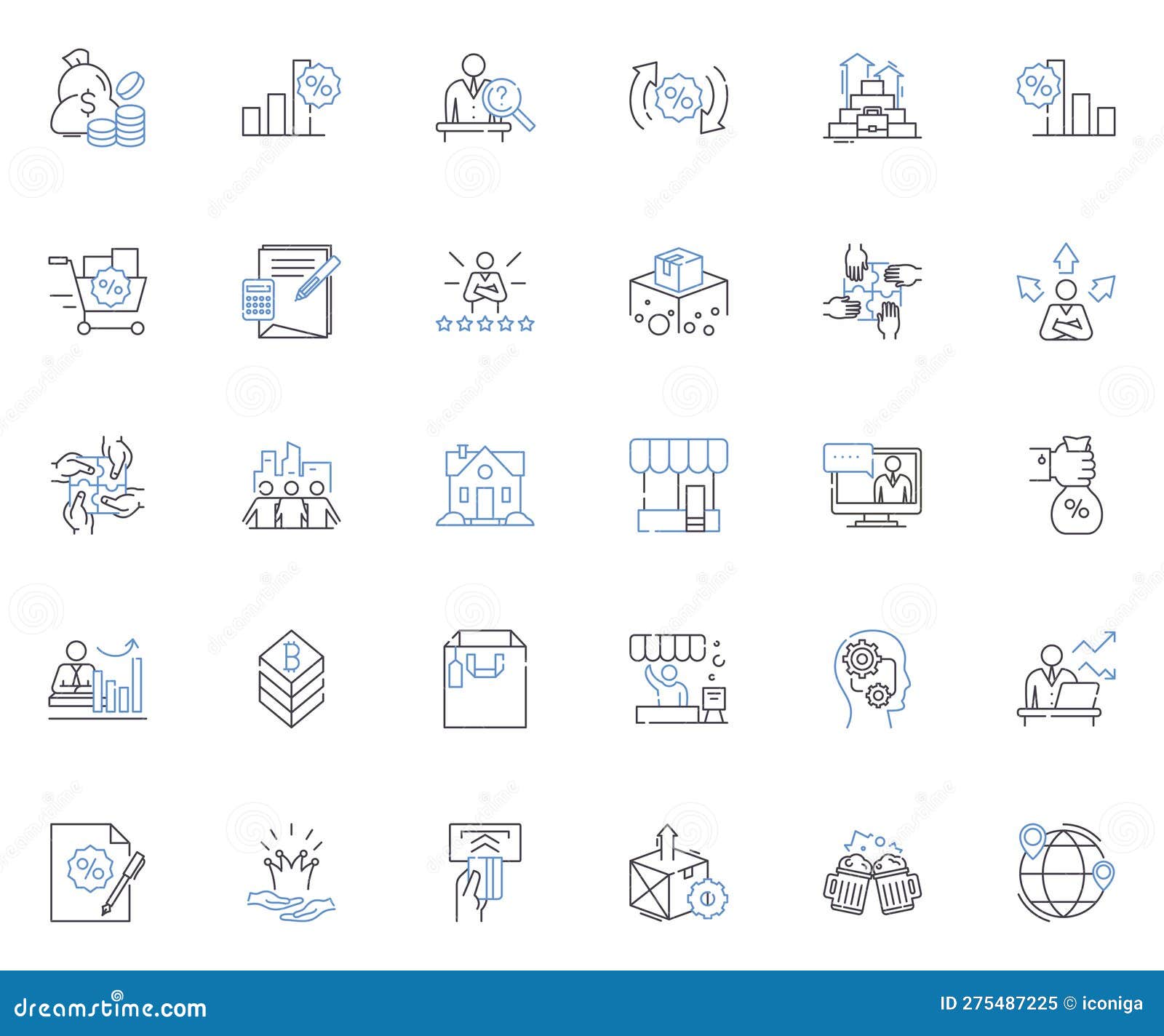 Customer Service Line Icons Collection. Satisfaction, Communication ...