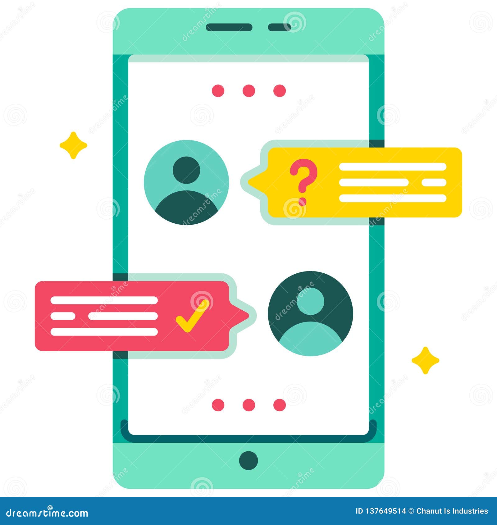 Customer Service Live Chat Flat Illustration Stock Vector ...