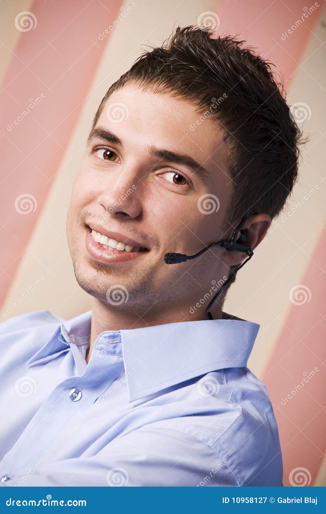 Customer Service Male Operator Stock Image - Image of headset ...