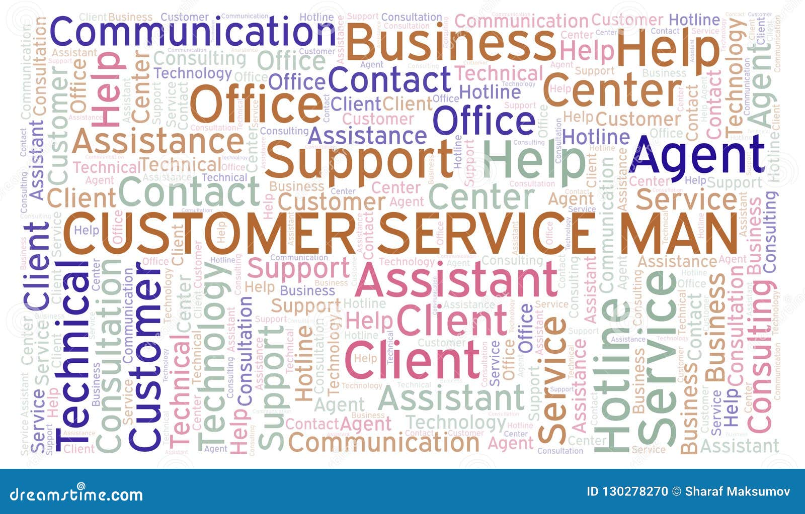 Customer Service Man Word Cloud. Stock Illustration - Illustration of ...