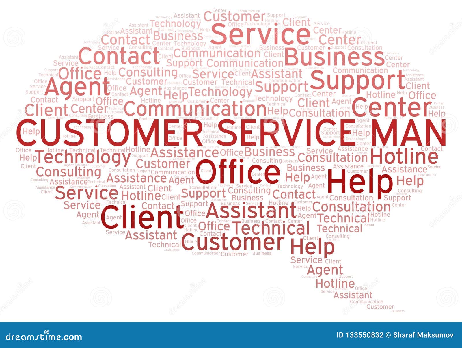 Customer Service Man Word Cloud Stock Illustration - Illustration of ...