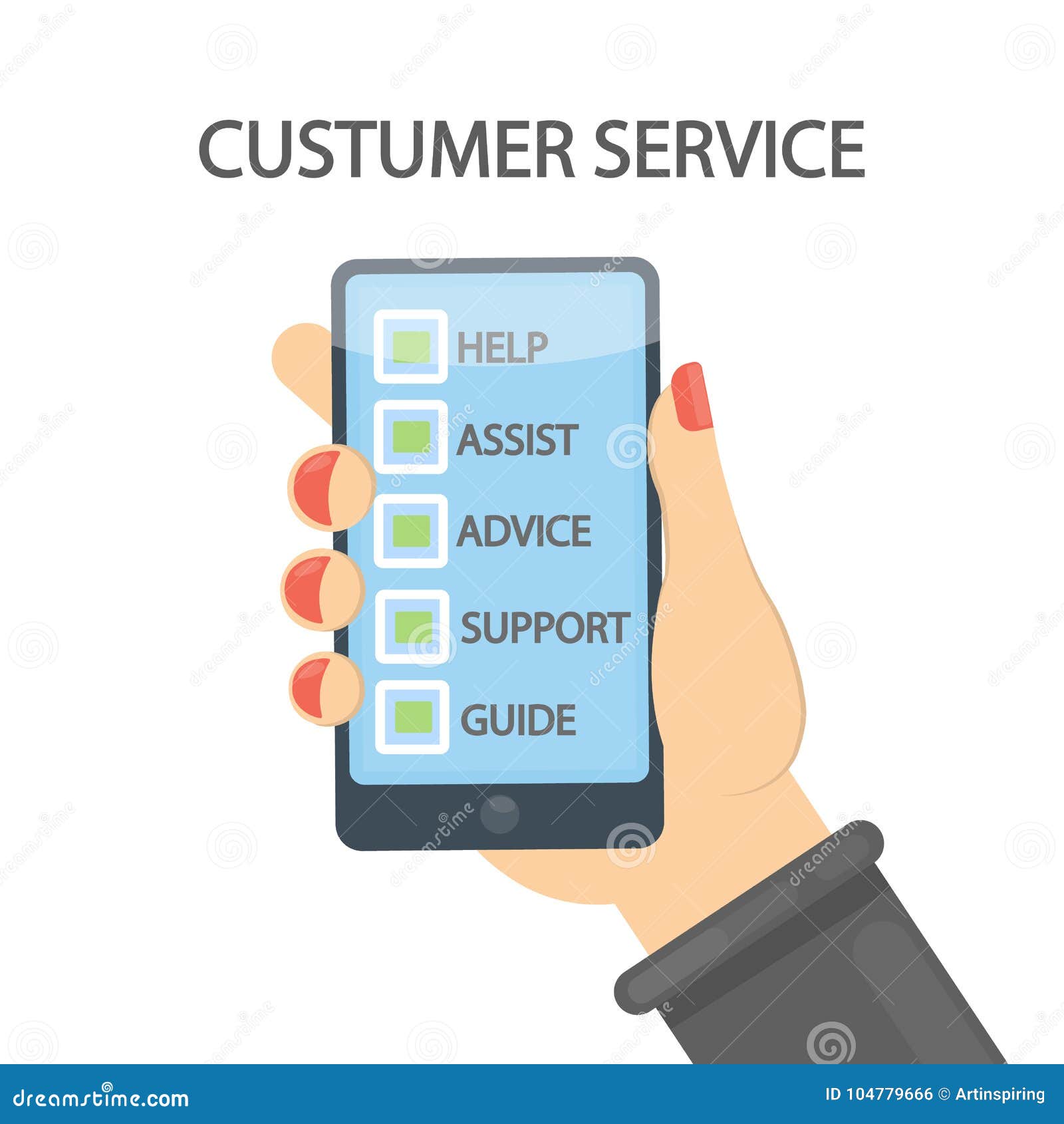 Customer service menu. stock vector. Illustration of assist - 104779666