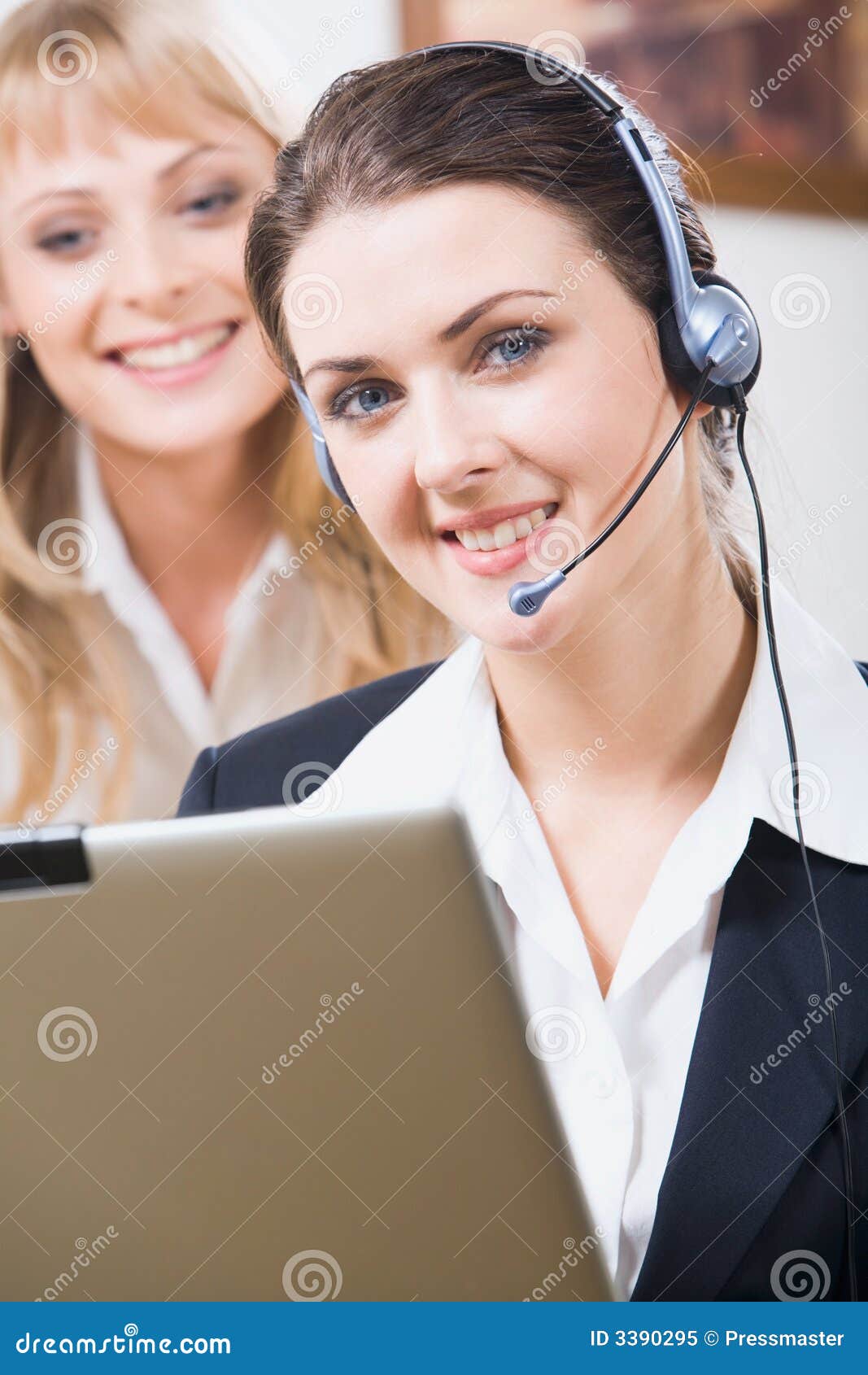 Customer service operator stock image. Image of female - 3390295