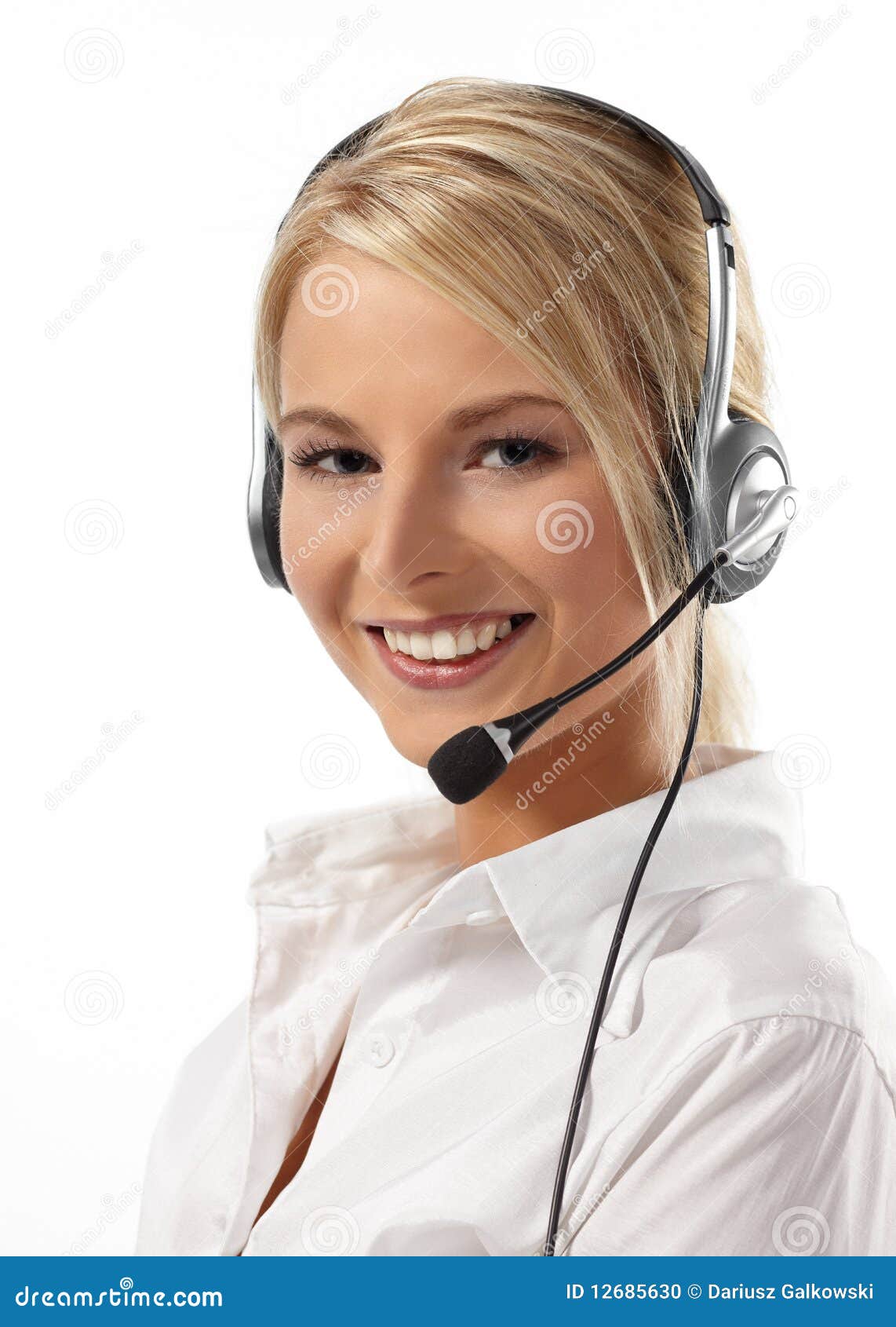Customer Service Operator-Isolated White Stock Photo - Image of call ...