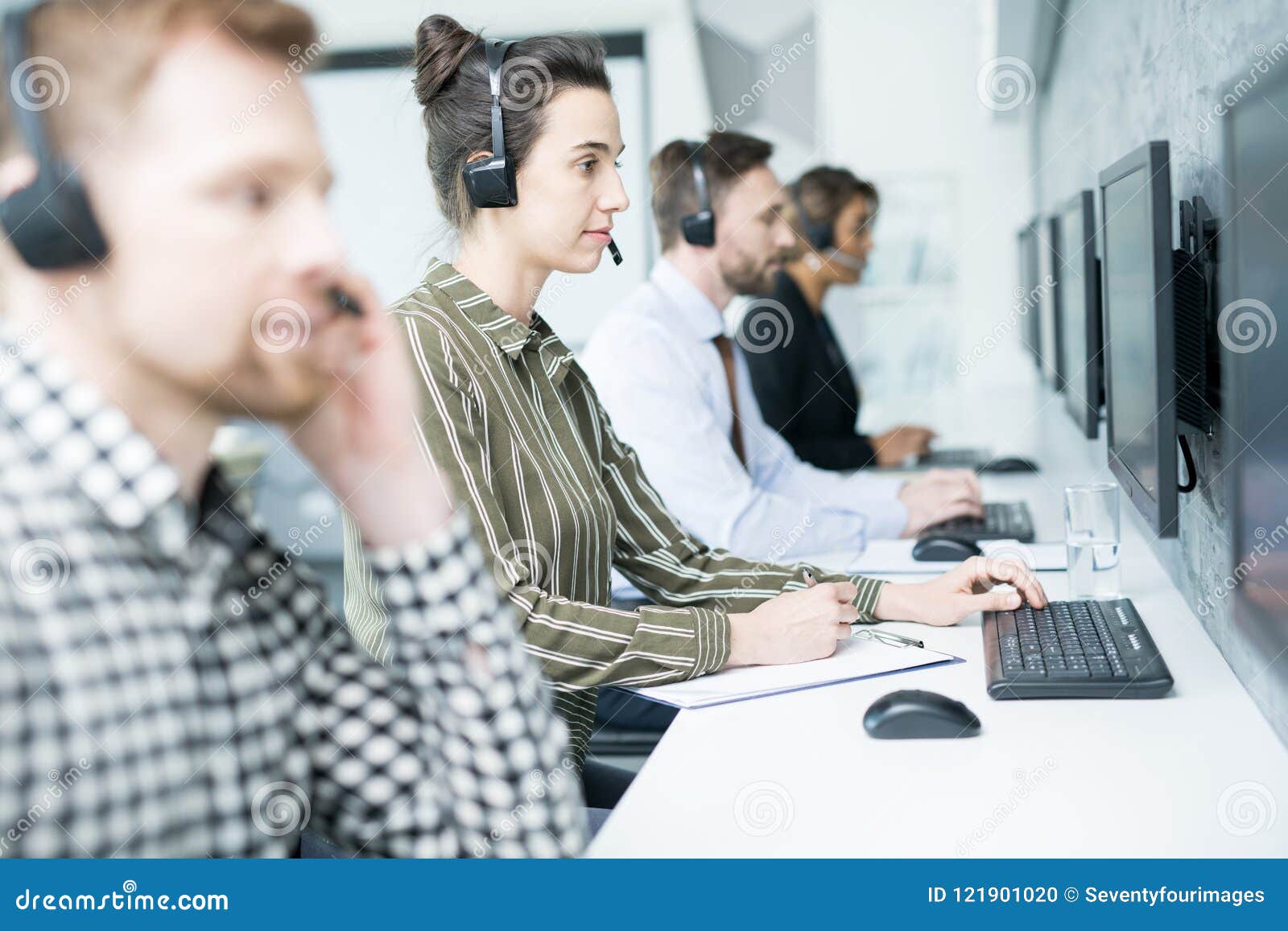 Customer Service Operator stock photo. Image of headset - 121901020