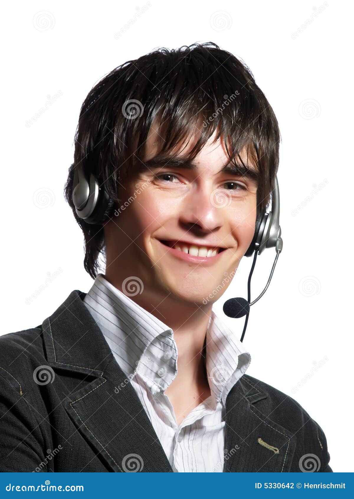 Customer Service Operator is Smiling Stock Photo - Image of model, hair ...