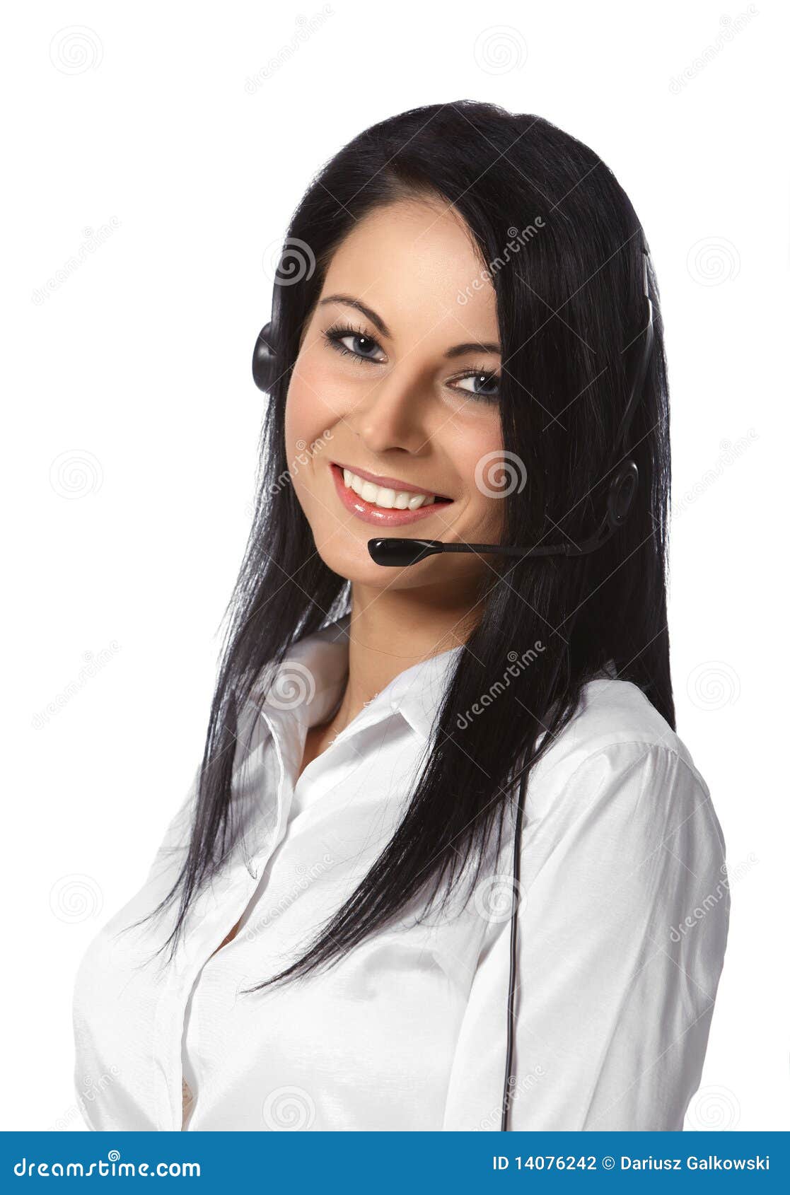 Customer Service Operator White Background Stock Photo - Image of ...
