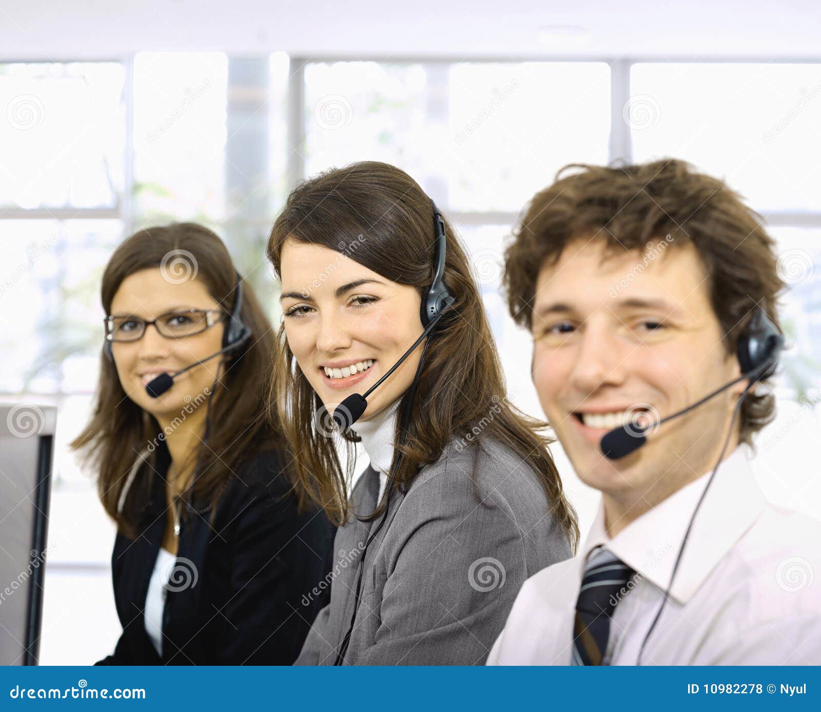 Customer service operators stock photo. Image of businessman - 10982278