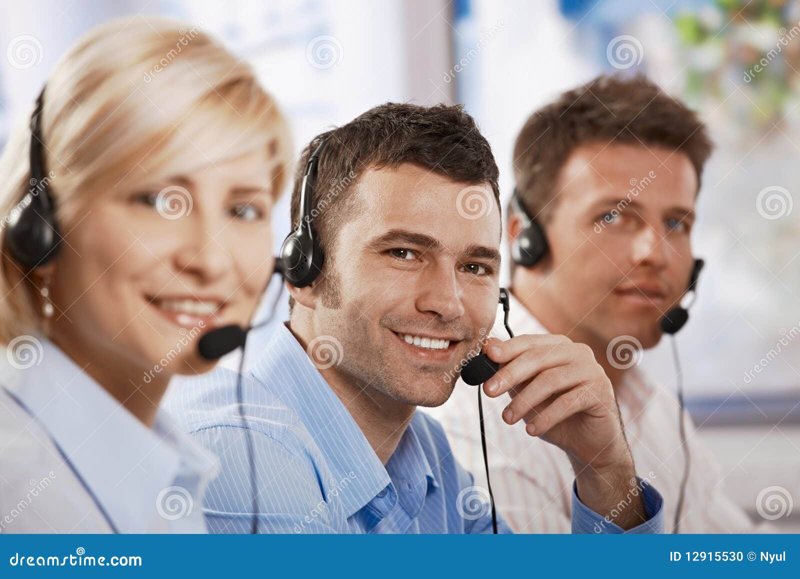Customer service operators stock photo. Image of desktop - 12915530