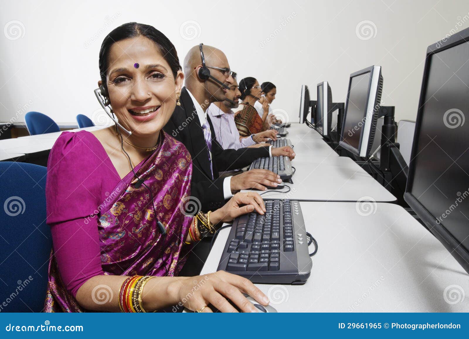 Customer Service Operators Working Together in Office Stock Image ...