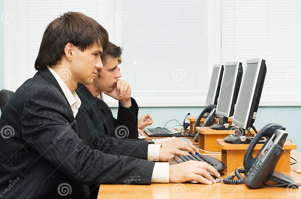 Customer Service Opetators at Work Stock Image - Image of computer ...
